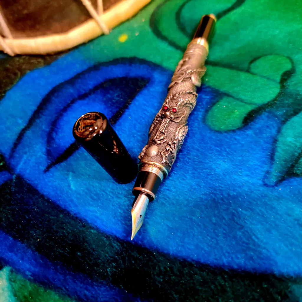 Jinhao 999 Dragon Fountain Pen - Black - The Goulet Pen Company