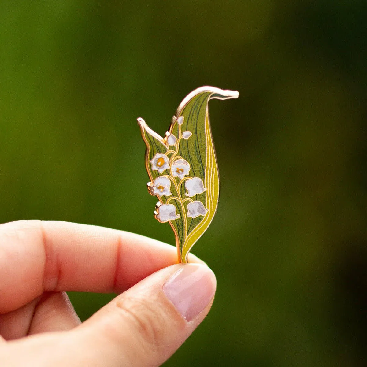 Lily of the Valley Floral Enamel Pin | The Gray Muse | Worldwide Shipping