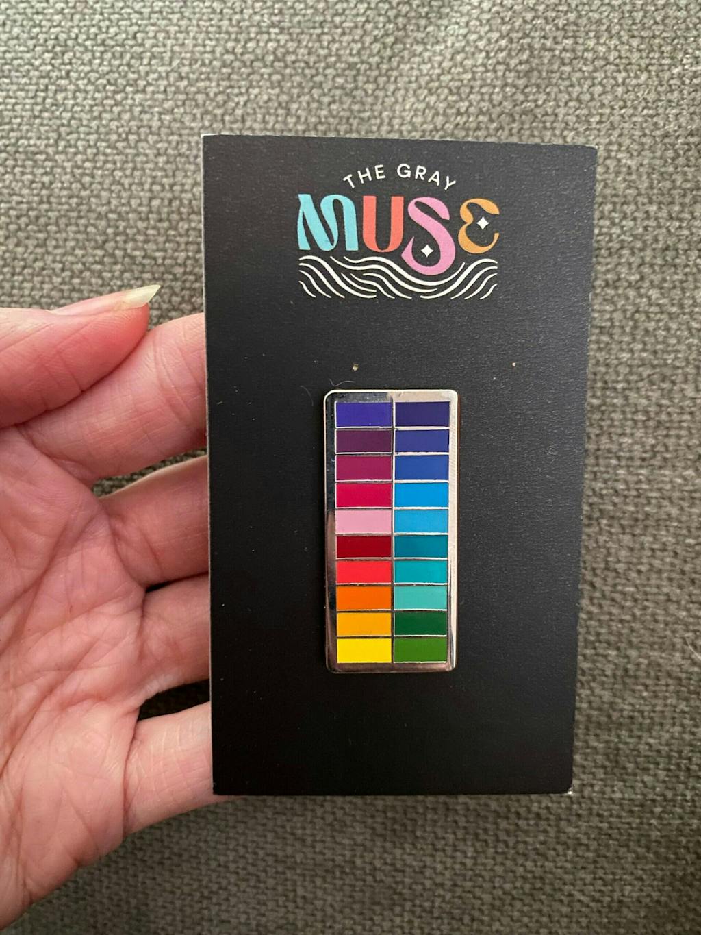 Rainbow Slim Color Palette Enamel Pin – The Gray Muse