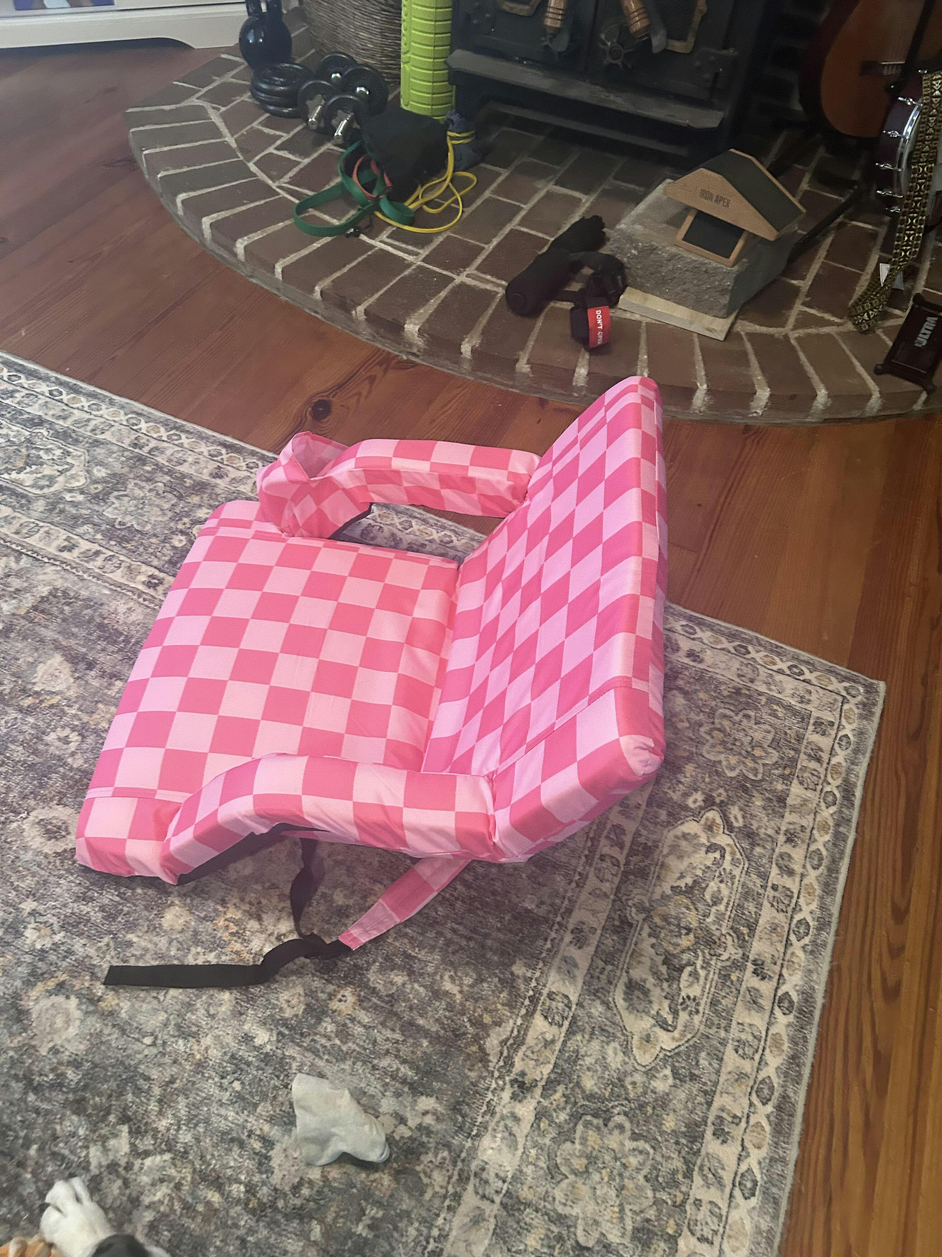 Pink Checkerboard 23" Stadium Seat with Armrests – The Last Stag