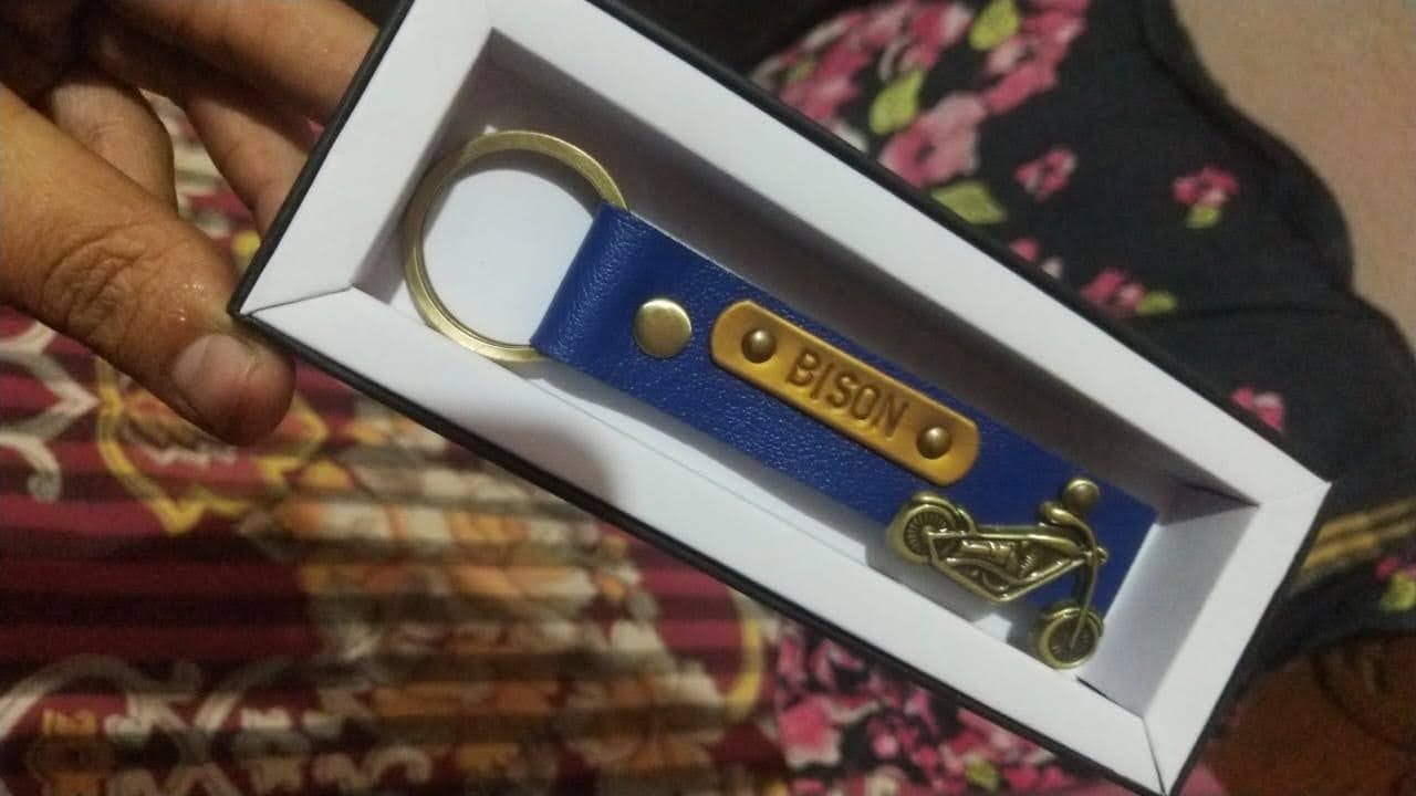 Buy Personalized Dark Blue Keychain Online - The Messy Corner