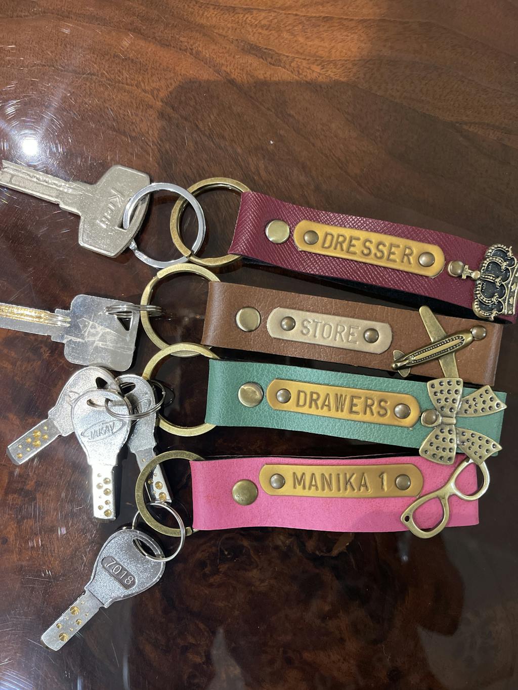 Buy Dark Pink Customised Name Keychain Online