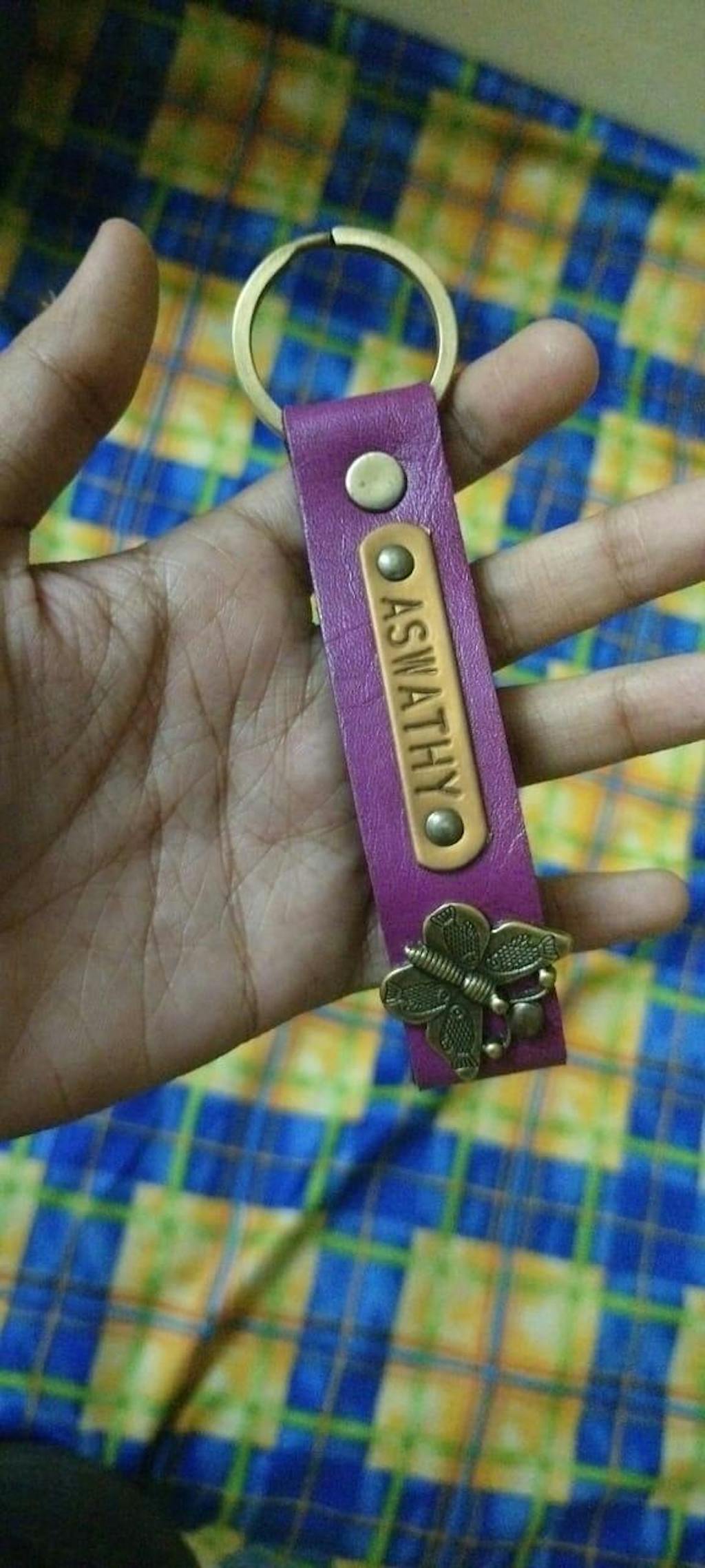 Buy Personalized Dark Brown Keychain Online