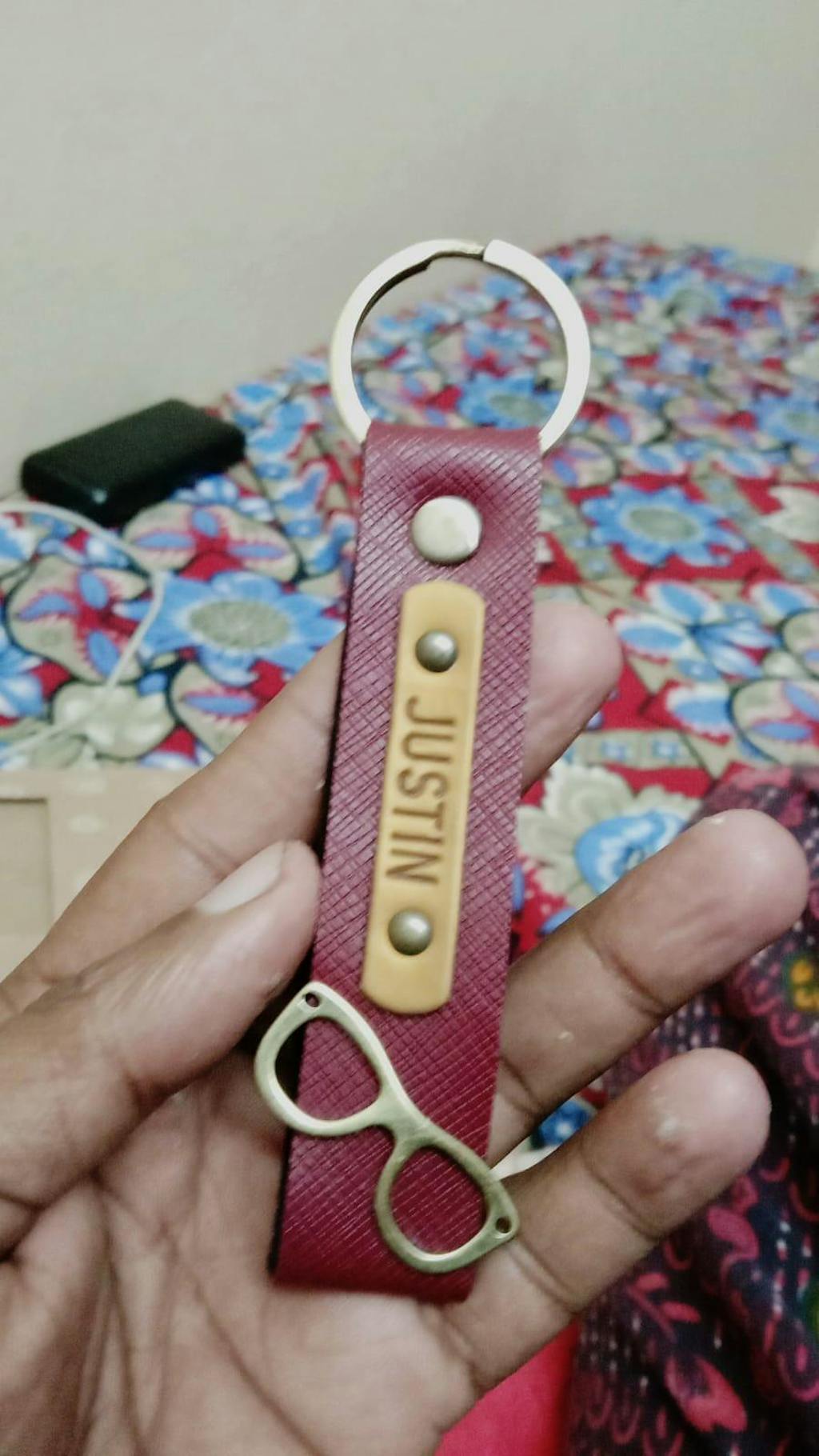 Buy Personalized Dark Brown Keychain Online