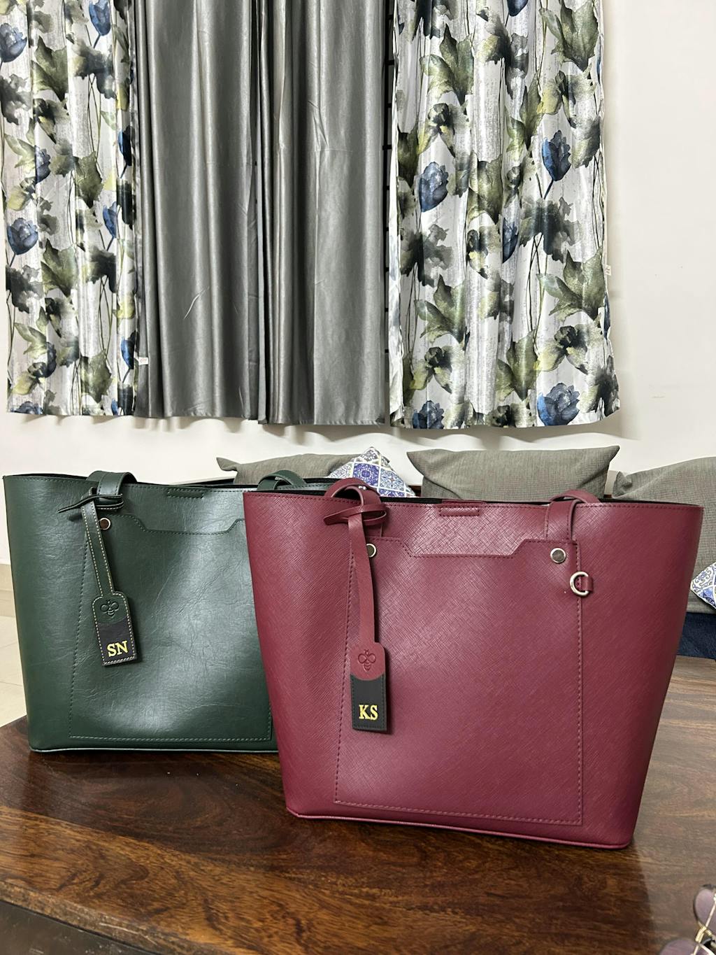 Personalised Wine Colour Tote Bags For Women On Sale Online