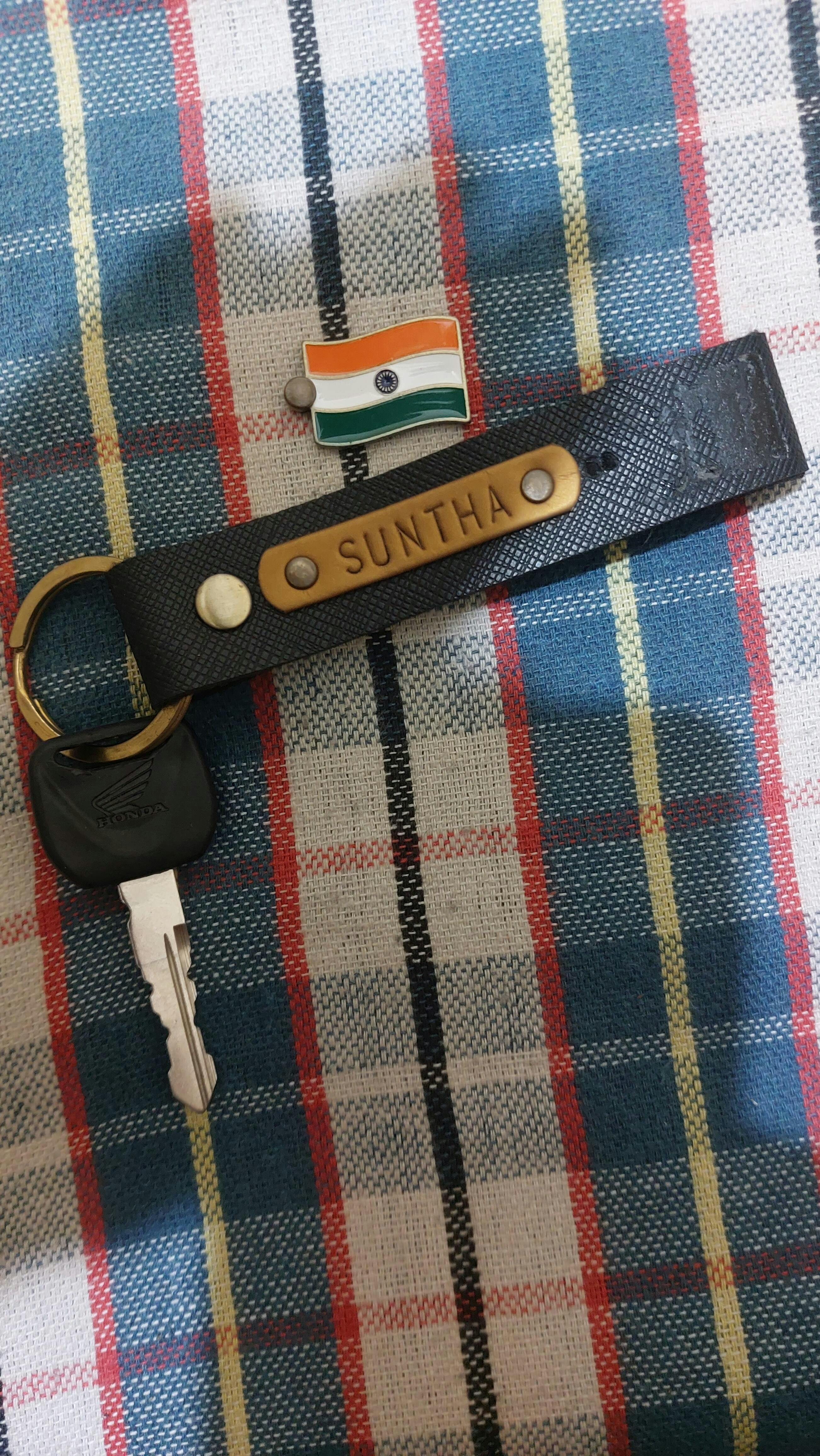 Buy Personalized Dark Brown Keychain Online