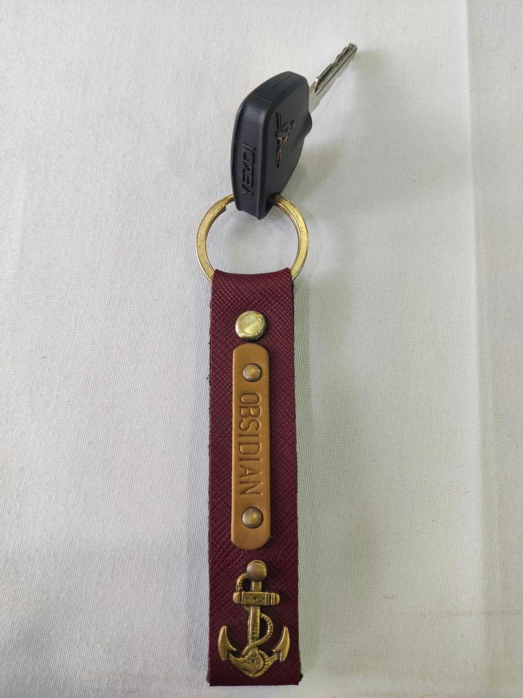 Buy Personalized Dark Brown Keychain Online