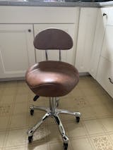 Durable Saddle Swivel Stool with Backrest – The Needle Parlor