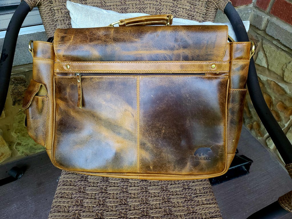 Large Leather Laptop Satchel - Buffalo Leather – The Real Leather Co.