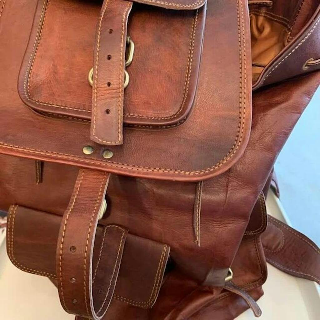 Vintage Full Grain Leather Backpack - Classic – The Real Leather Co.