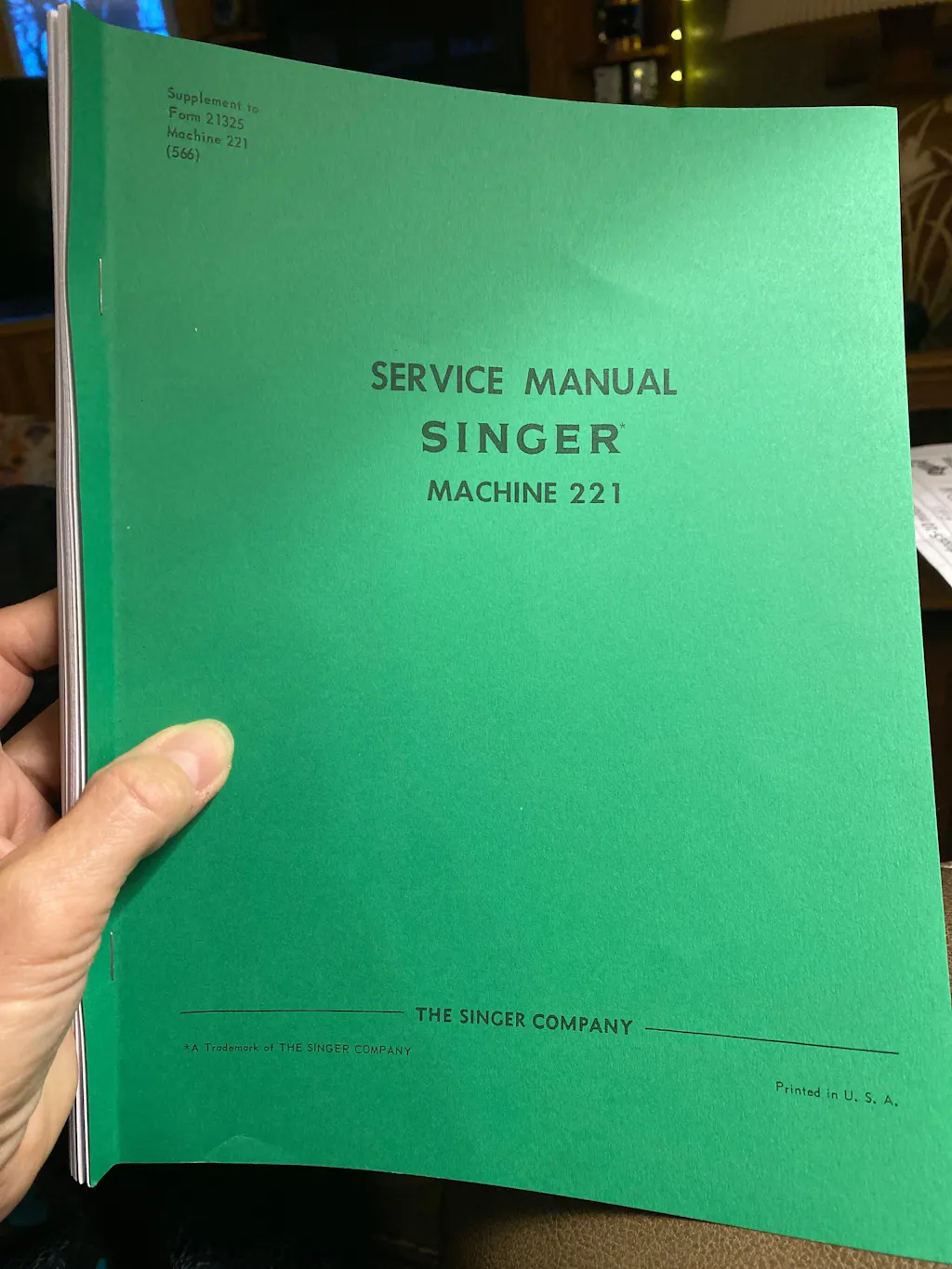 Singer Featherweight 221 Service Manual, Replica – The Singer ...