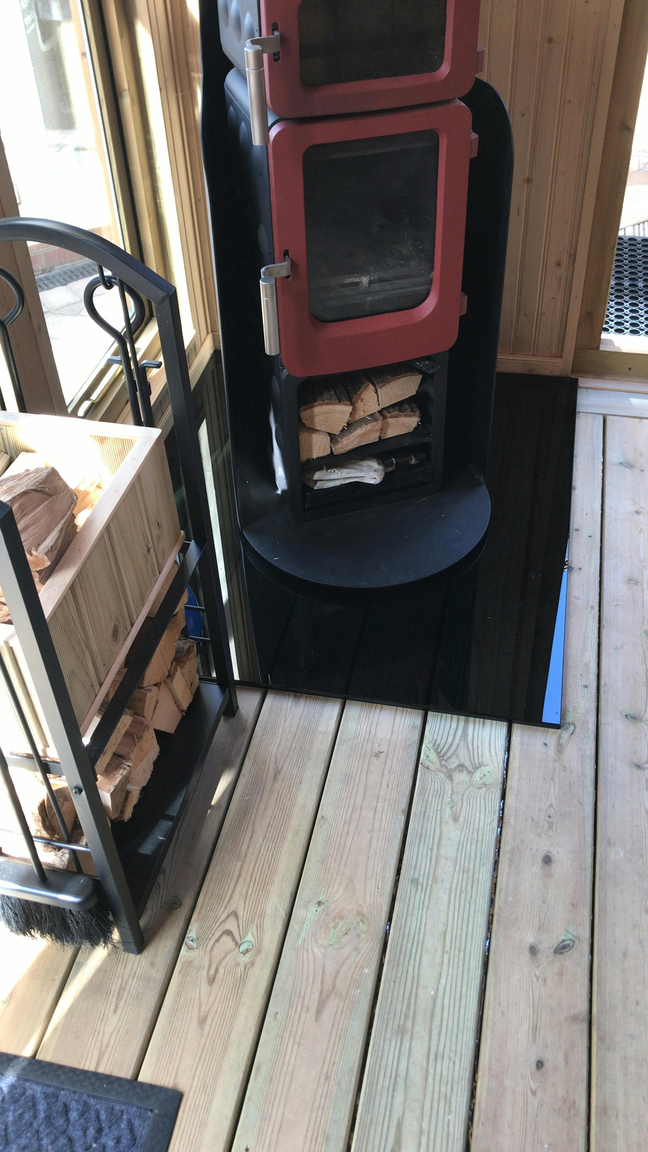 Wood burning stove in a shed chimney kit - The Stove Fitter's Warehouse