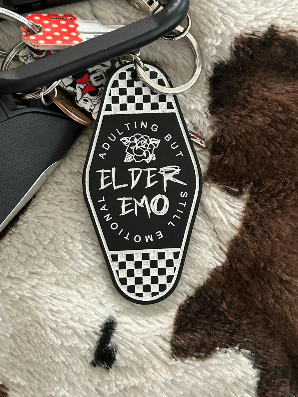 Elder Emo Acrylic Retro Keychain – The Tipsy Anvil Co.