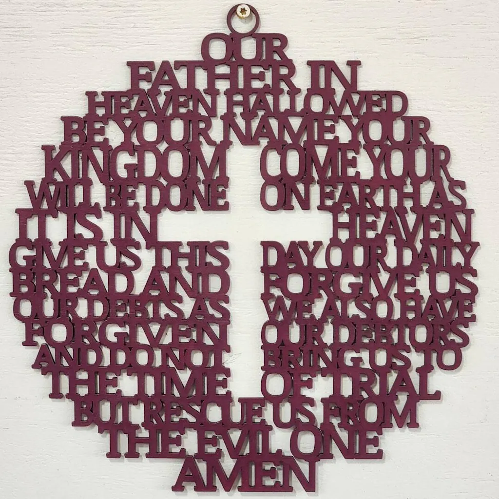 Lord's Prayer (Our Father) Circle with Cross Modern Version - Laser Cut ...
