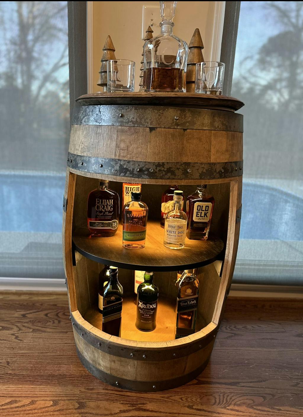 Open Face Whiskey Barrel Cabinet – The Whiskey Workshop