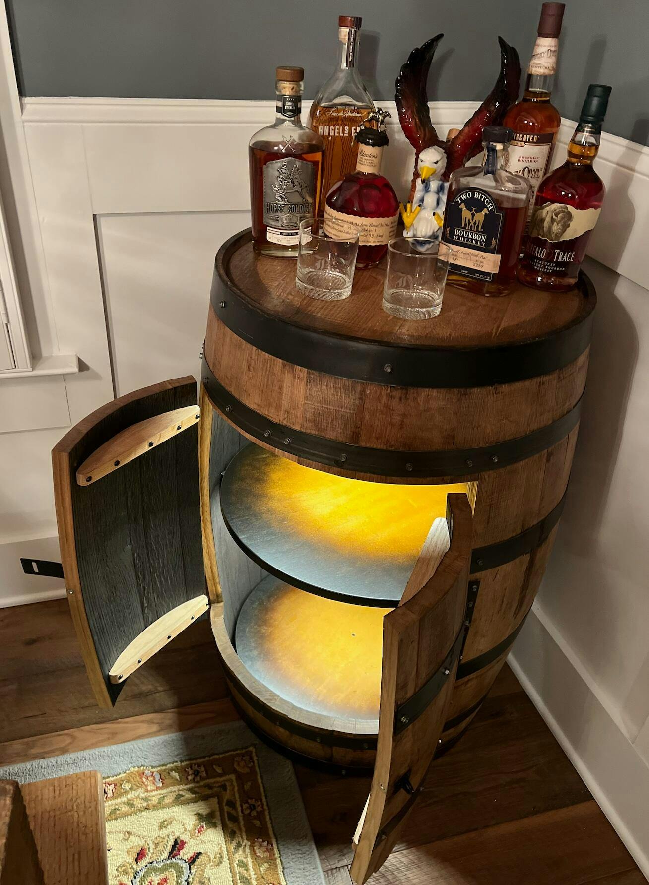 Premium Whiskey Barrel Cabinet – TheWhiskeyWorkshop