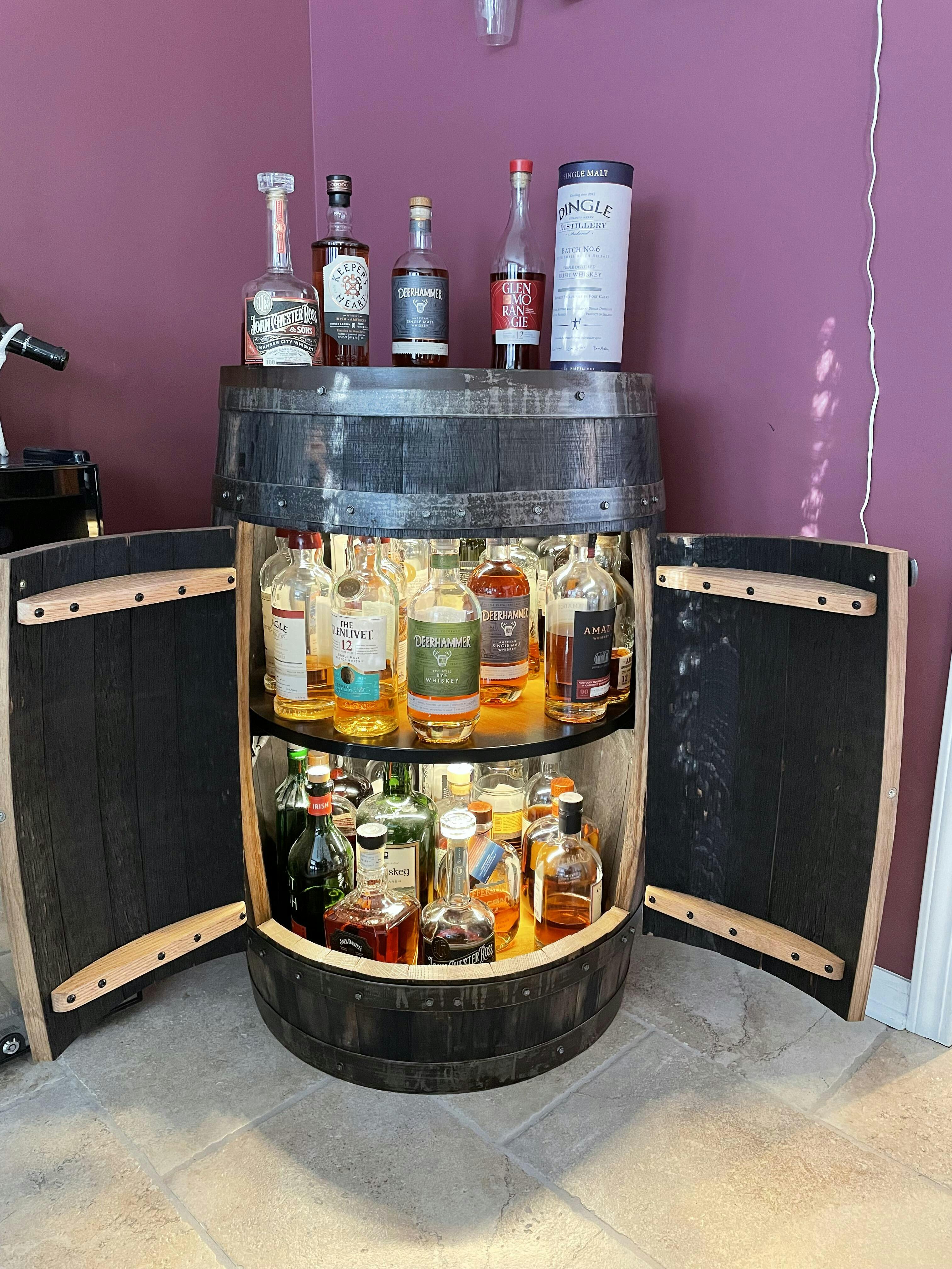 Premium Whiskey Barrel Cabinet – TheWhiskeyWorkshop
