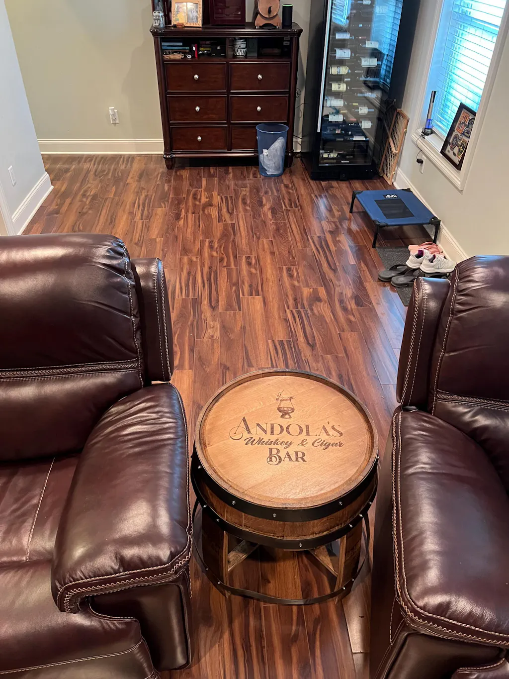 Whiskey Barrel End Table- Custom Engraving Available – The Whiskey Workshop
