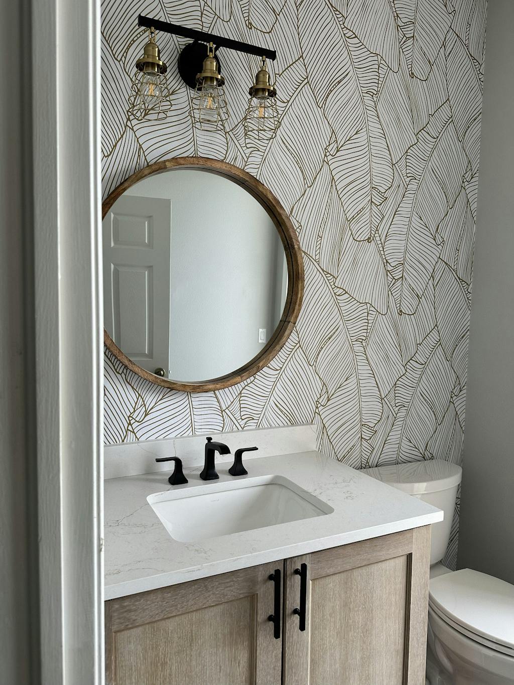 Neutral Palm Leaves Wallpaper for walls | ThinkNoirWallpaper