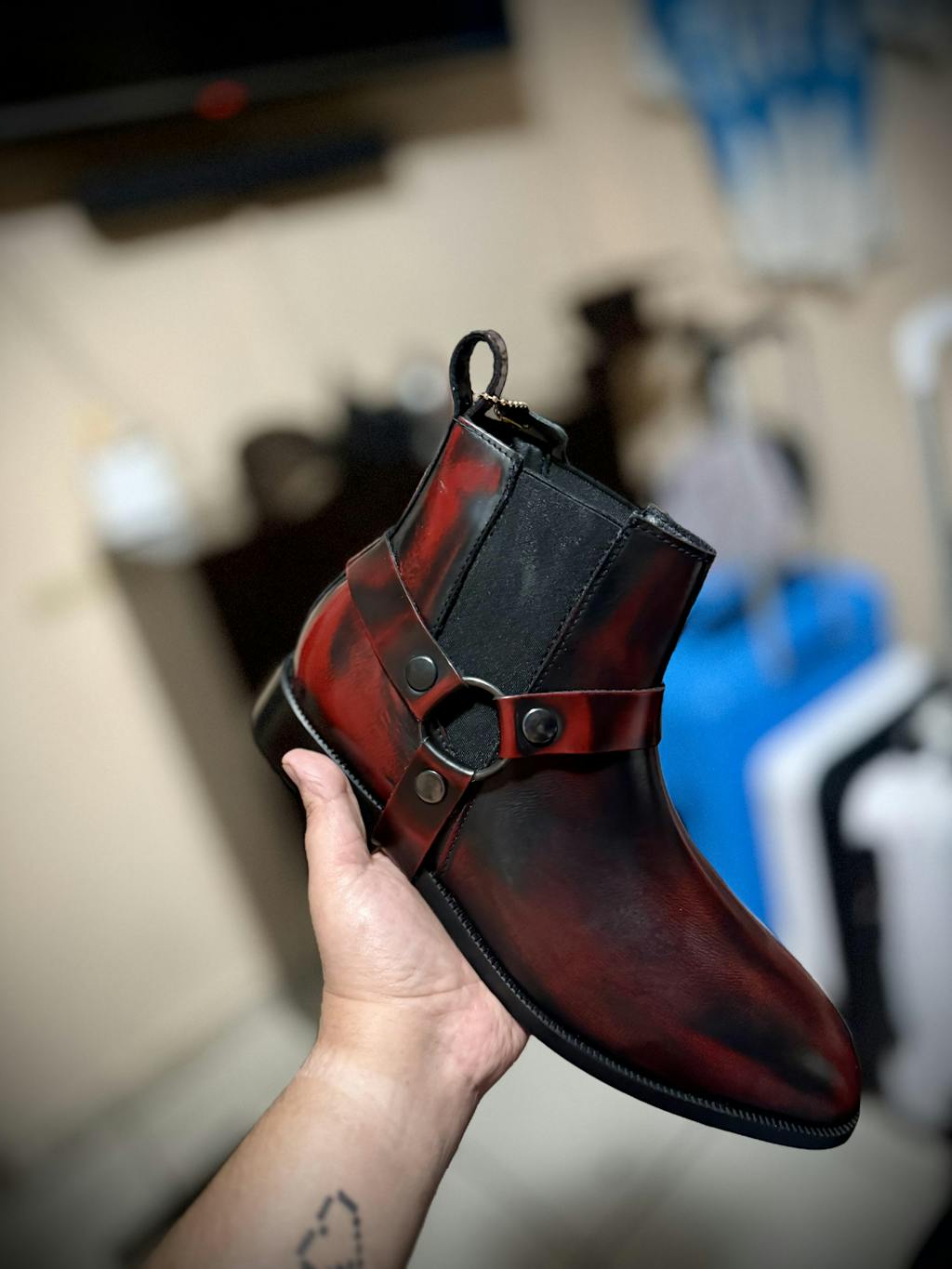 Botas chelsea fabricadas en piel color vino para hombre | Thoro – THORO 650