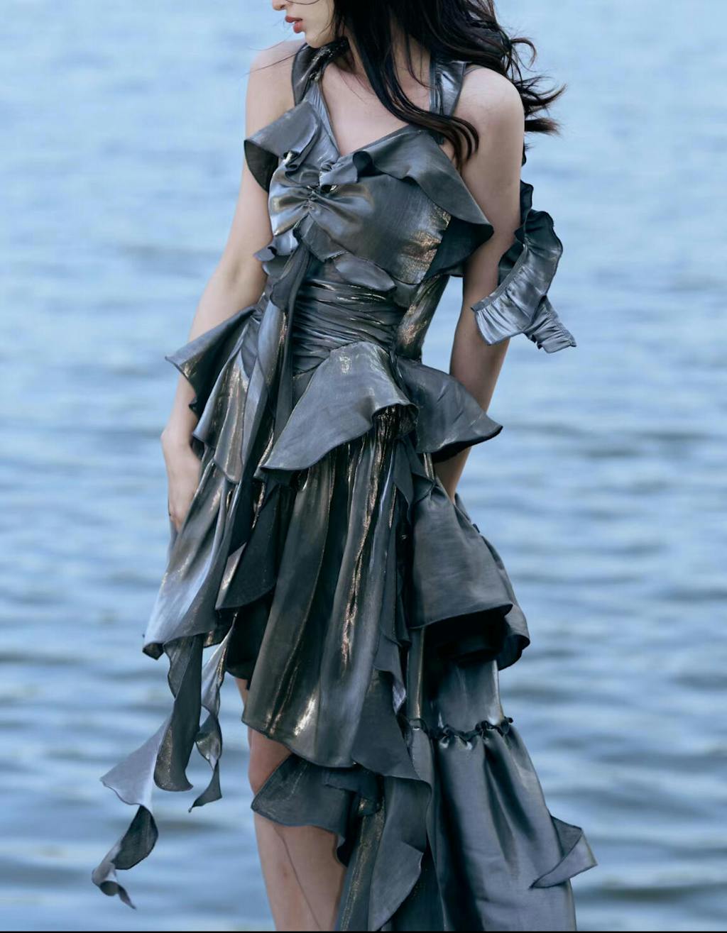 Romance Ruffles Sleeveless Tiered Maxi Dress | Prom Dress | Three Fleas