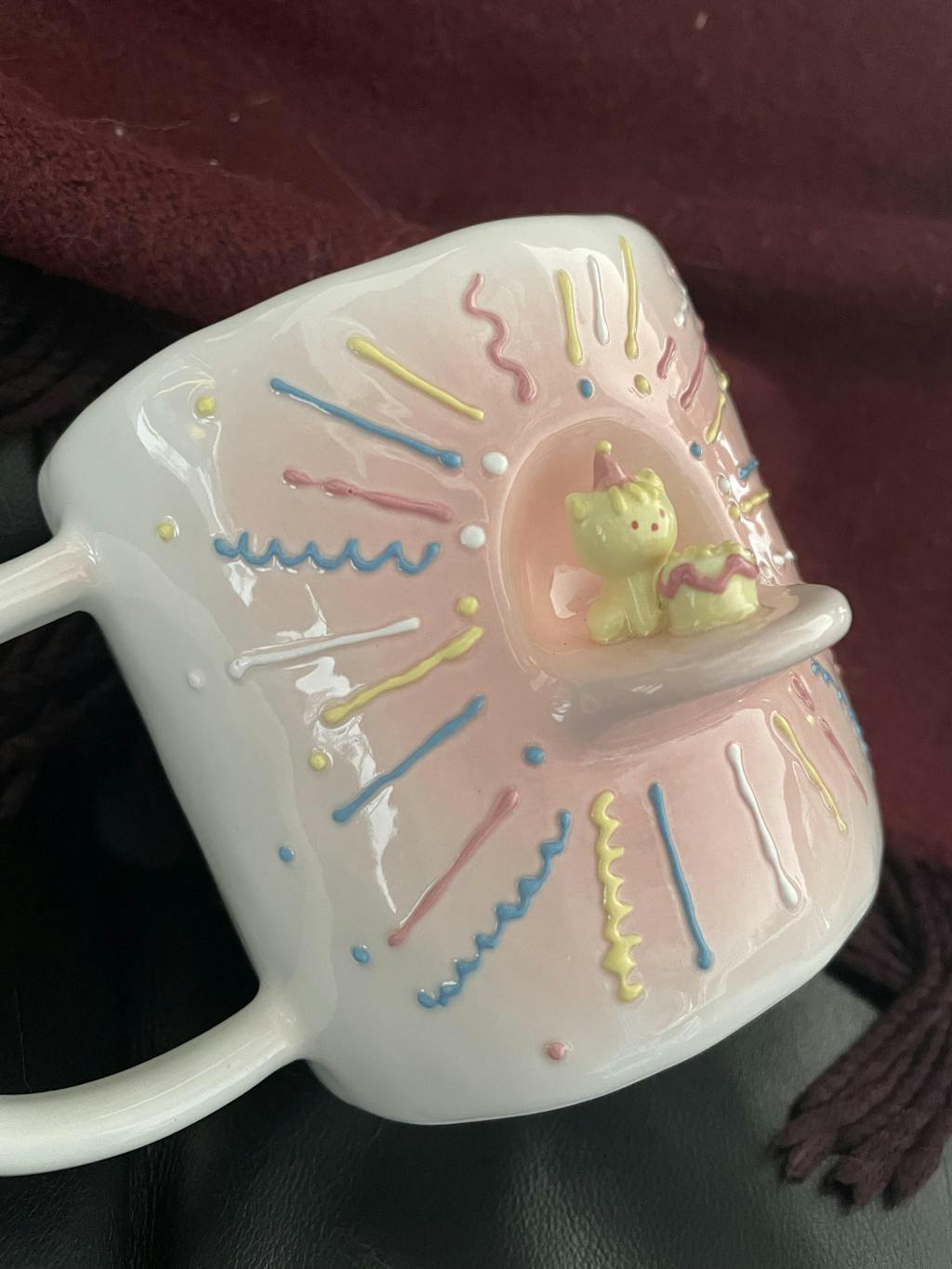 Handmade Birthday Cat Ceramic Cup | Cup | Three Fleas