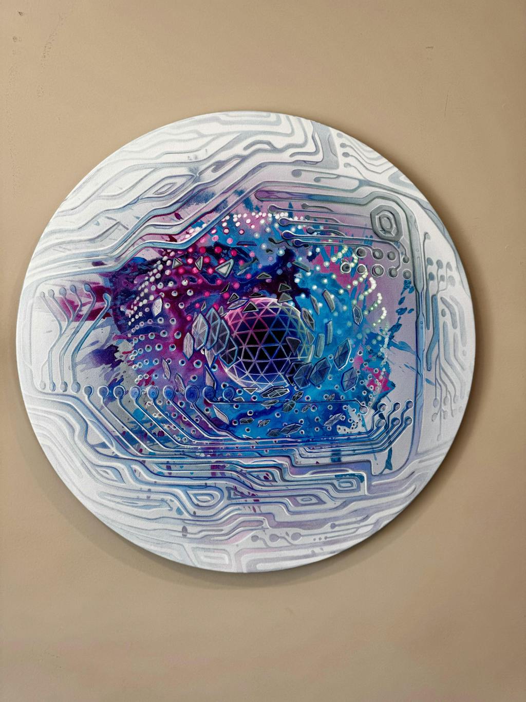 Hydra Canvas Tondo by Jake Amason - Threyda Art and Apparel