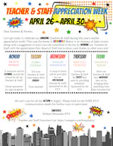 Superhero Theme Teacher Appreciation Week Printable Events – TidyLady ...