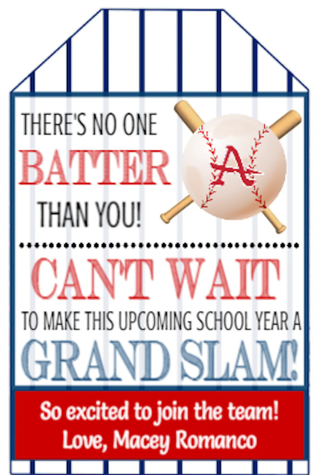 Baseball Teacher Appreciation Gift Tag I TidyLady Printables