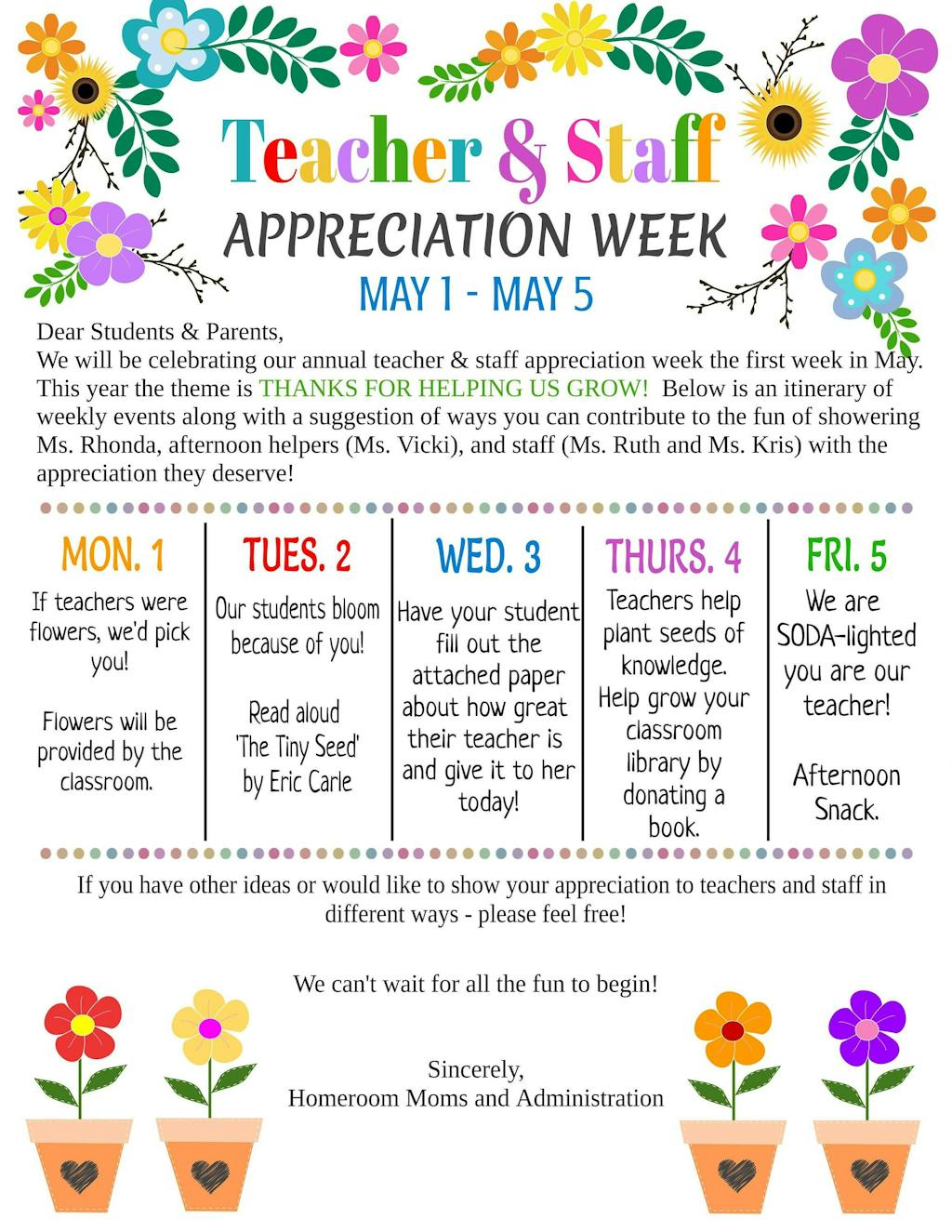 Floral Bloom Theme Teacher Appreciation Printable Invite — TidyLady ...
