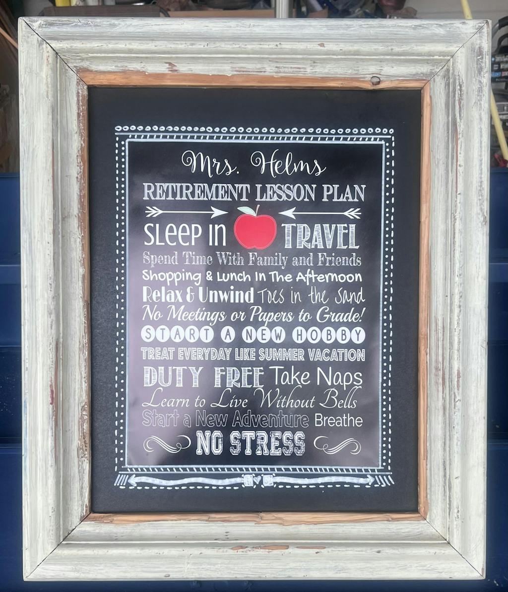 Teacher Retirement Gift, Chalkboard Printable Teacher Poster Sign, Ret ...