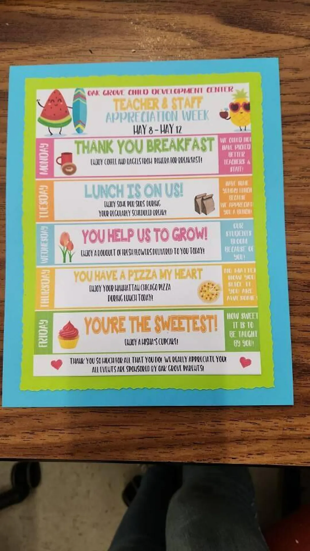 Teacher Appreciation Week Flyer | Tropical Beach Fruit — TidyLady ...