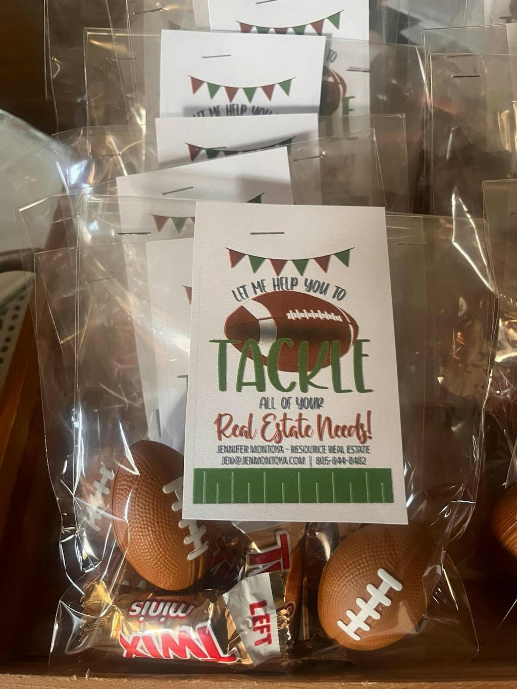 Football Realtor Tags, Real Estate Pop By Marketing Gift Tag — TidyLady ...