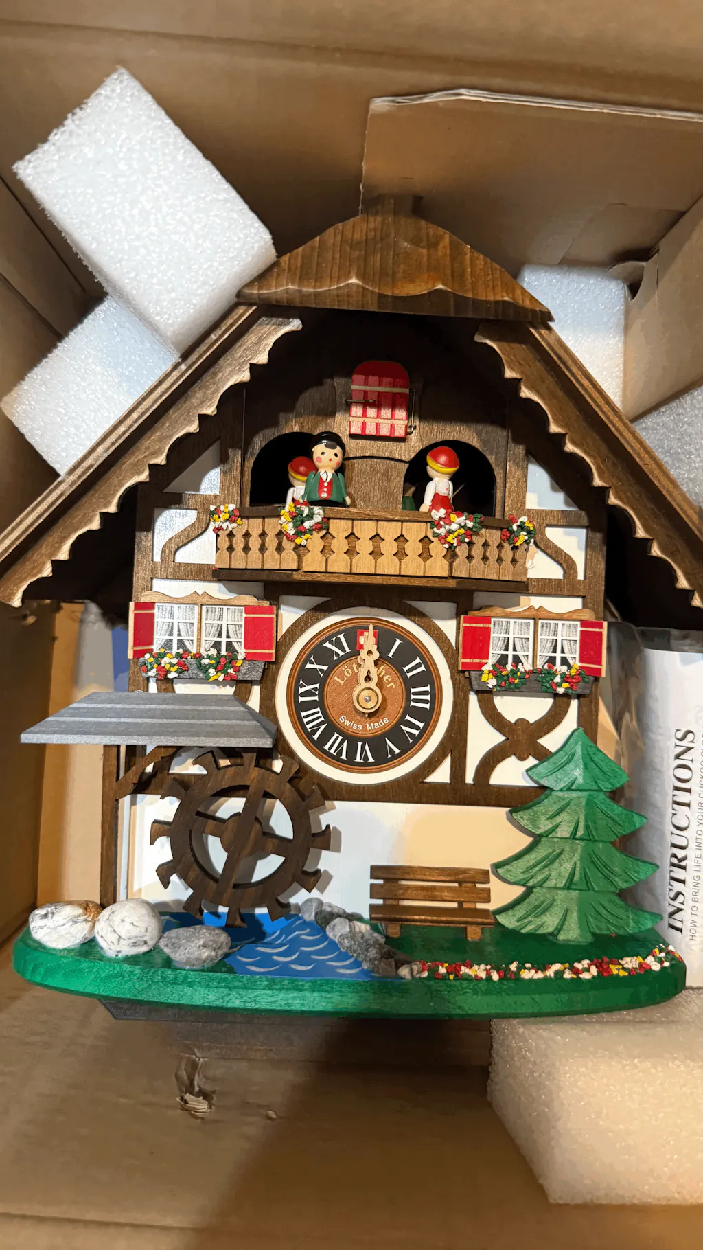 Loetscher - The White Chalet Swiss Cuckoo Clock - Made in Switzerland ...