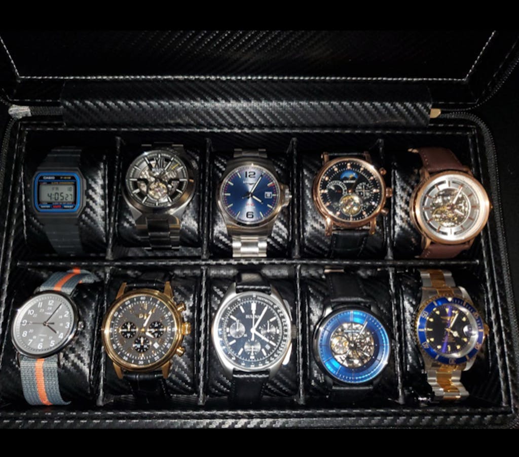 10 Piece Watch Box and Jewelry Organizer Briefcase for Travel – Timely Buys