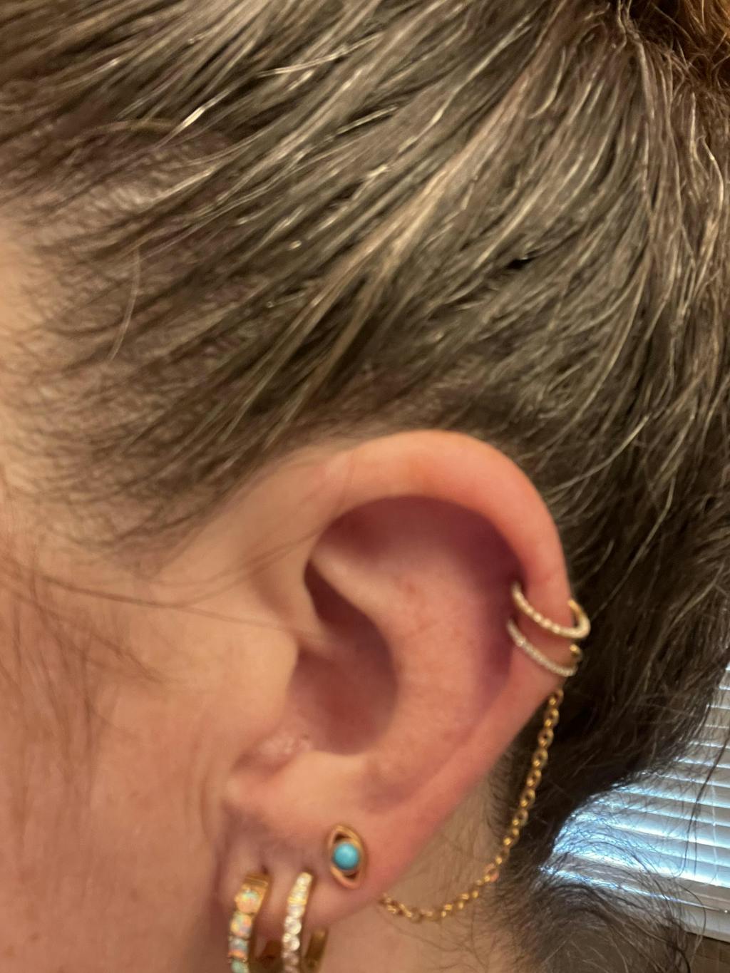 Tini Lux Hypoallergenic Titanium Opal & Turquoise Evil Eye Studs | Mati ...