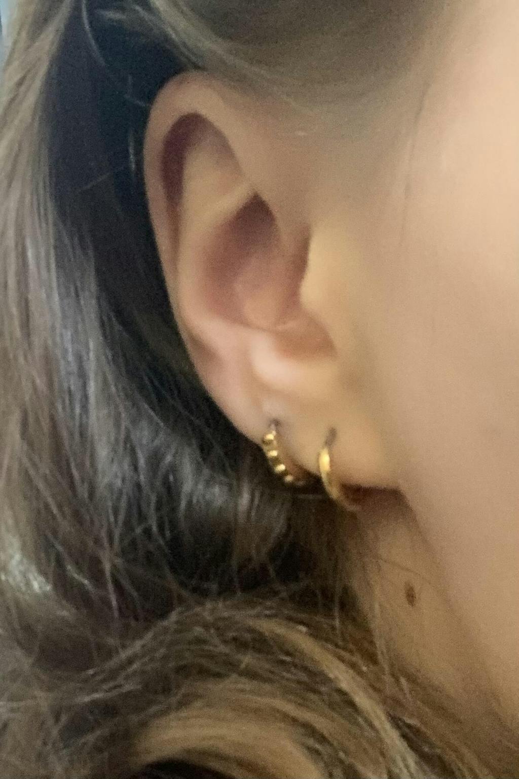 Tini Lux Hypoallergenic Titanium Small Beaded Hoops | Main Sail Huggies