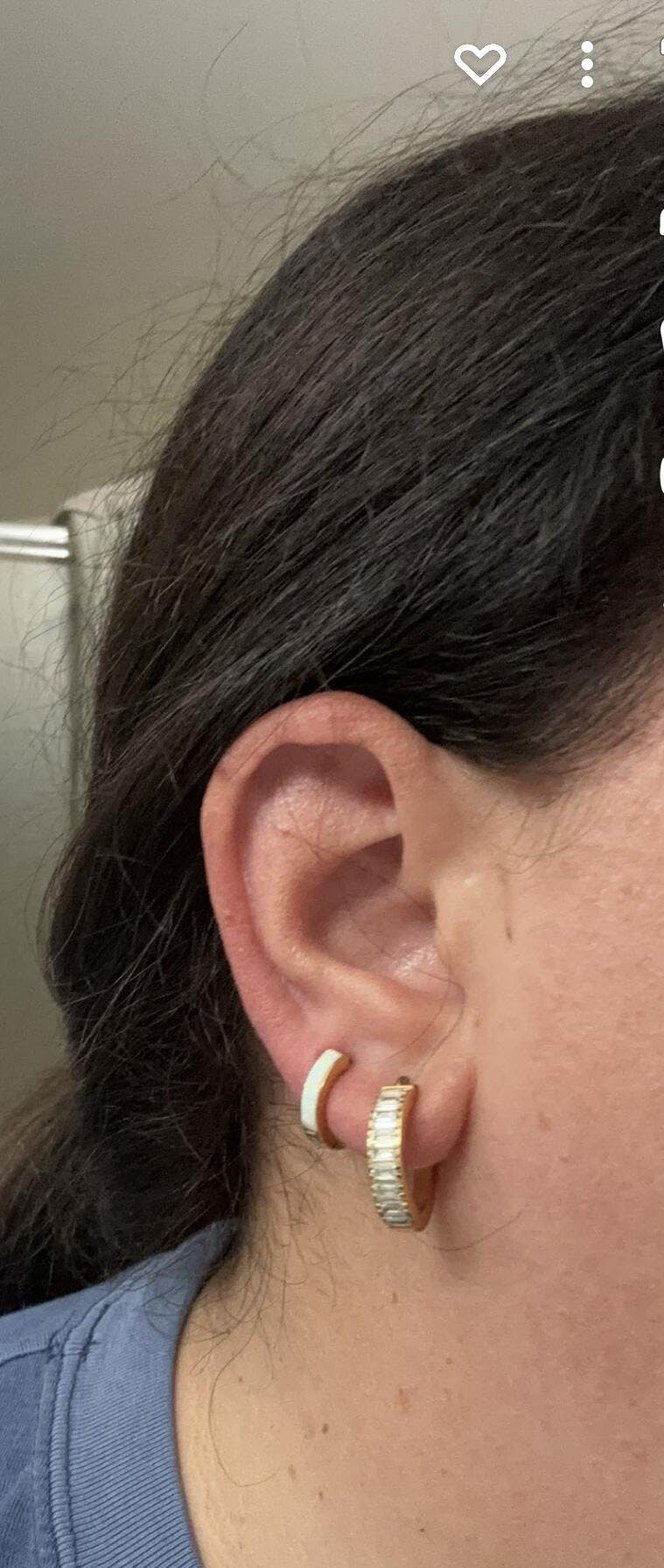 Tini Lux Hypoallergenic Titanium Opal Inlay Hoop | Cecile Hoops