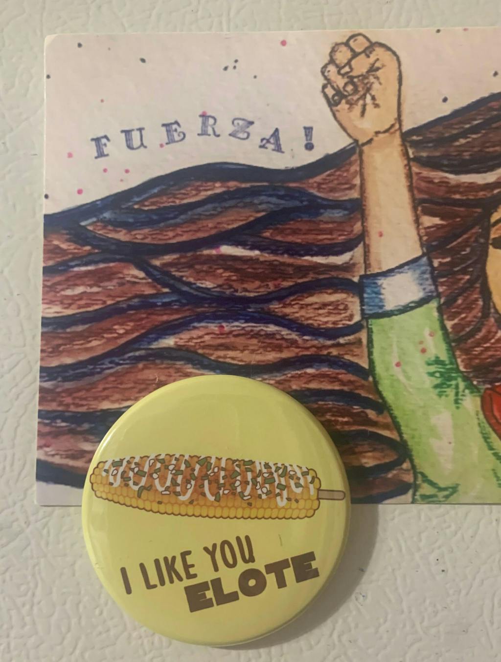 Funny Elote Magnet, Pinback Button Magnet or Pin "I Like You Elote ...