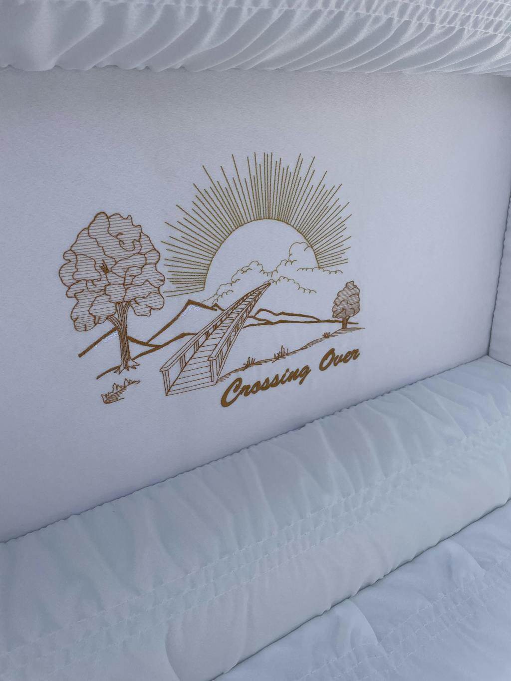 Only $1,799 -Grace Series White Steel Religious Casket – Titan Casket