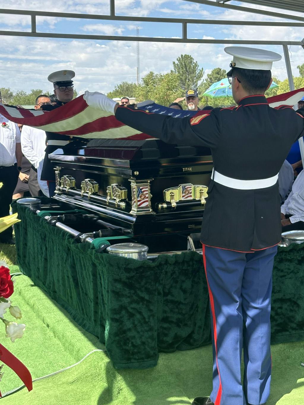 70% Discount on Dark Blue Steel Navy (Coffin) Casket - Titan Veteran ...