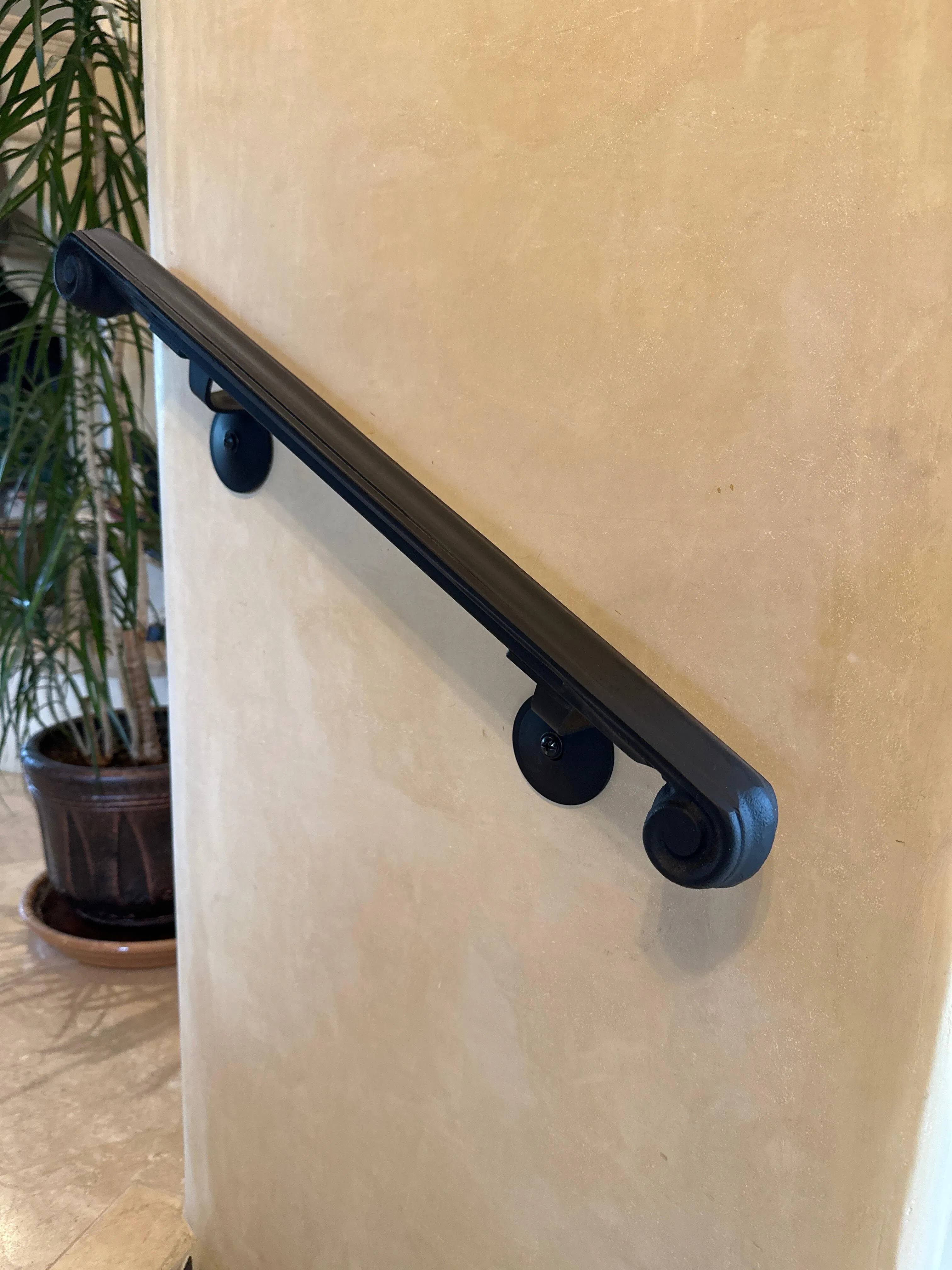 Metal Handrails | Black | Wall-Mount | ADA Compliant | Staircase Rail ...