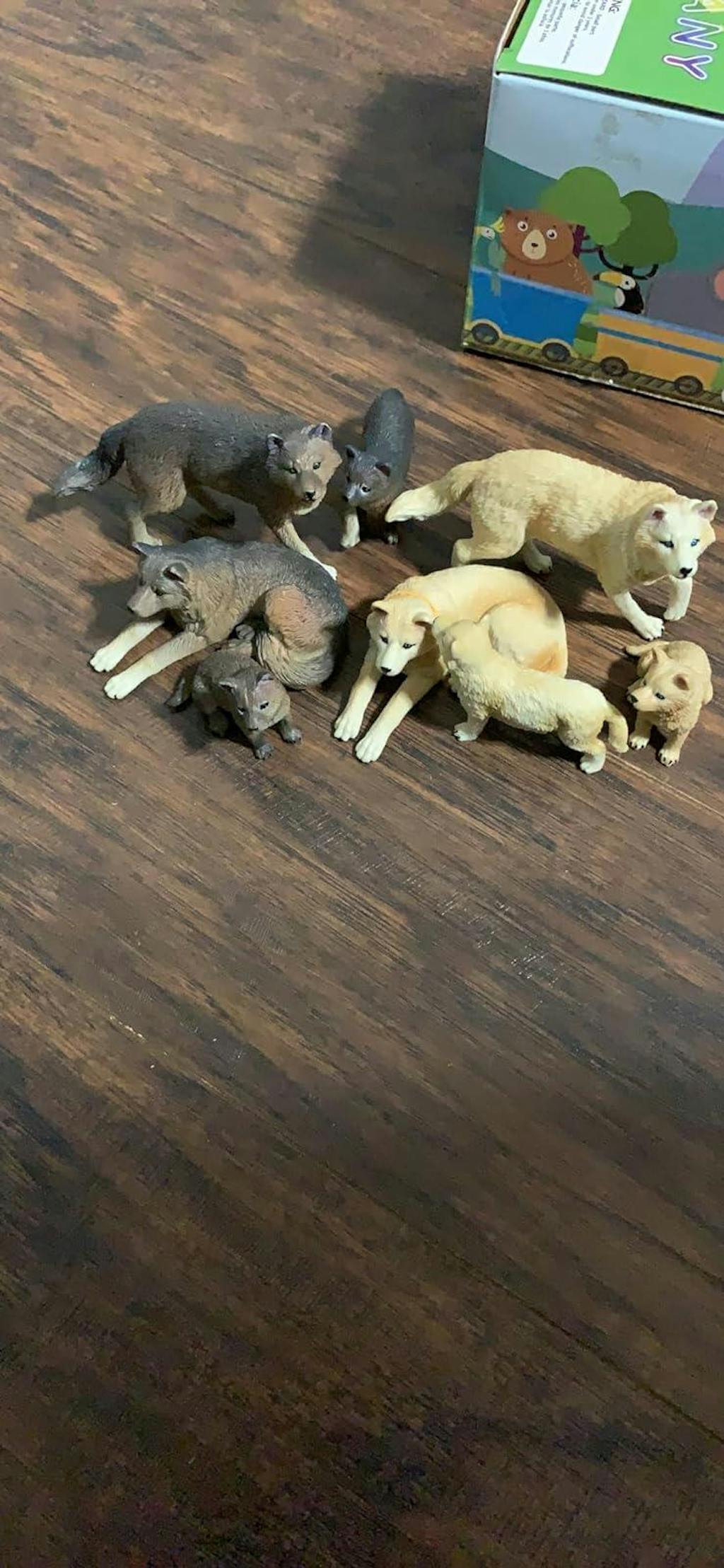 Toymany 8PCS Wolf Figurines Playset | Animal Figurine Toy