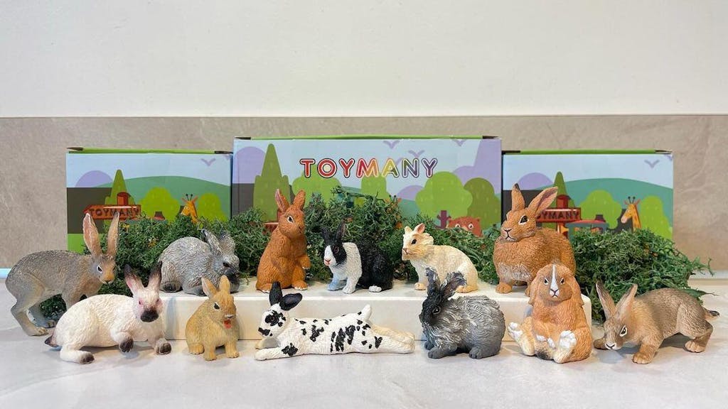 Toymany 12PCS Rabbit Animal Figurines Playset | Animal Figurine Toy