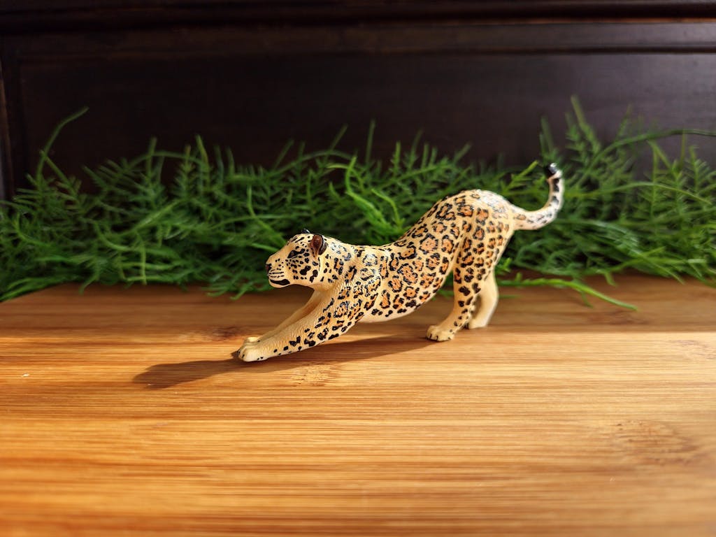 Toymany Stretching Male Jaguar | Realistic Animal Figurine Toy