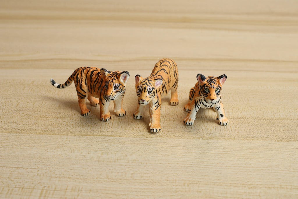 Toymany 6-Piece Tiger Family Figurines | Animal Figurine Toy