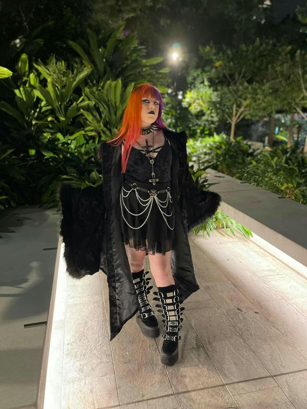 Demonia SWING-815 Black Vegan Trinity Boots | Gothic Shoes Australia