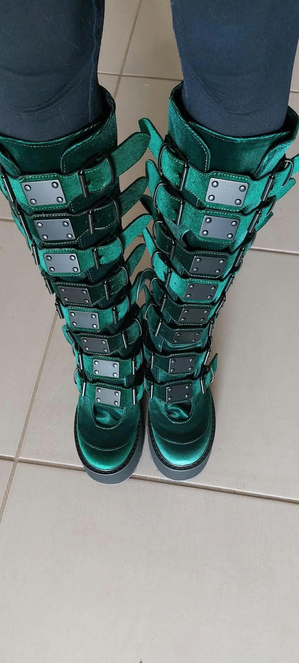 Demonia SWING-815 Black Vegan Trinity Boots | Gothic Shoes Australia