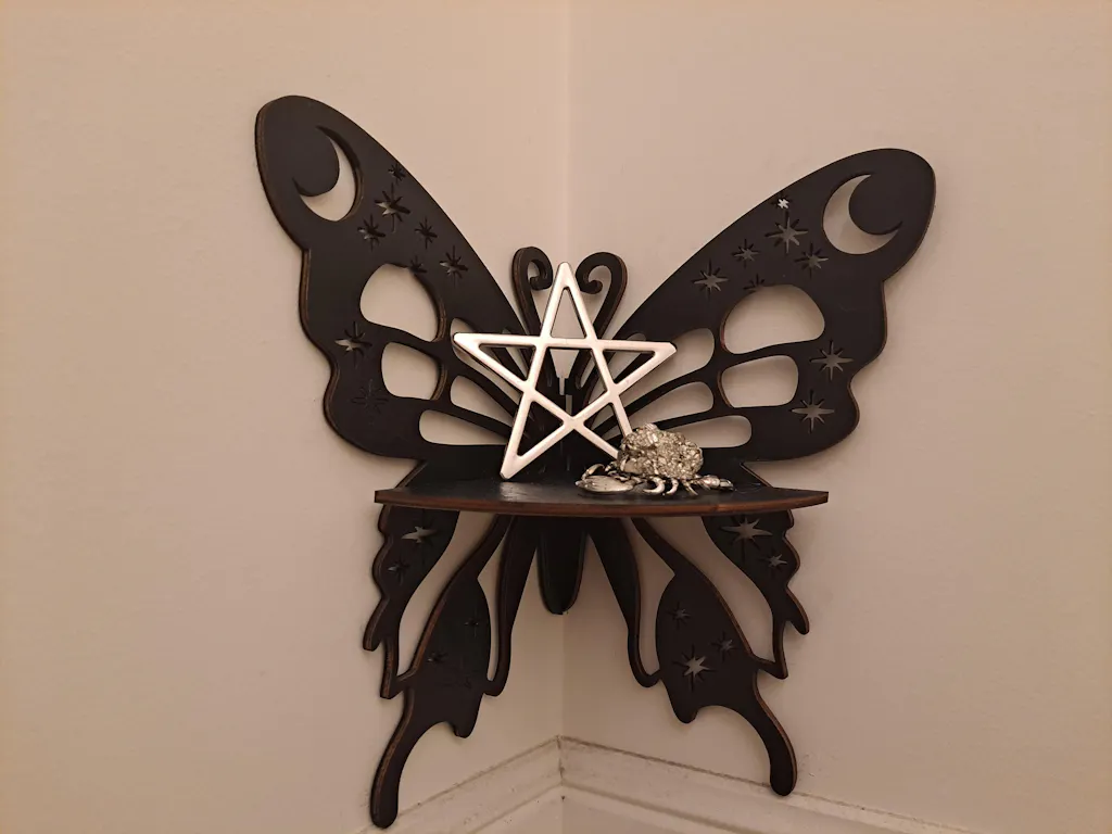 Wooden Butterfly Corner Shelf | Alt Gifts & Witchy Homewares Australia