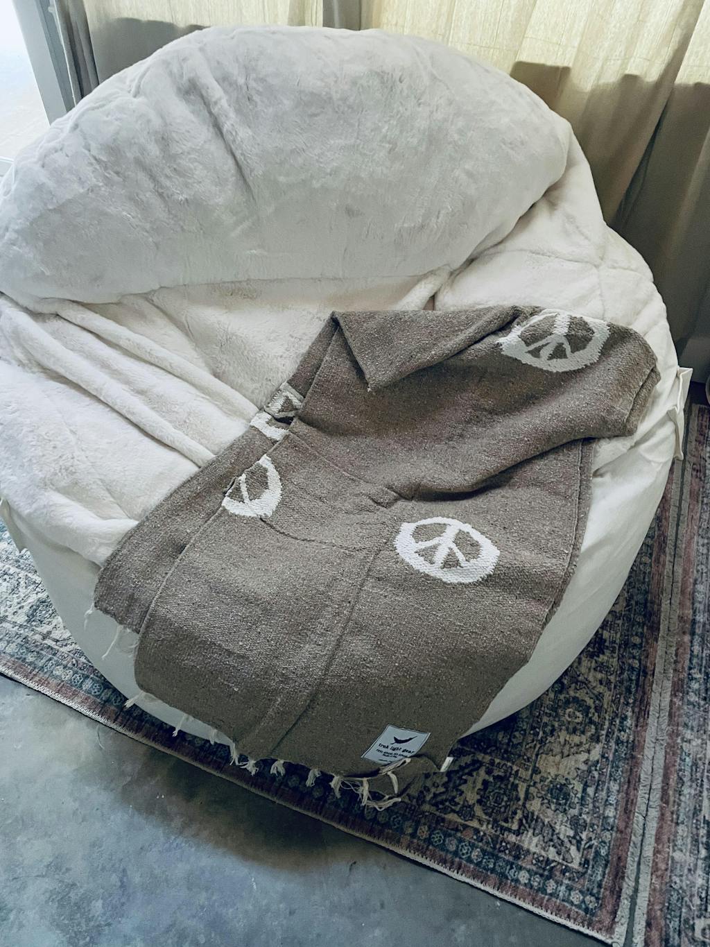 Peace Throw Blanket. Home Decor, Travel, Yoga, Adventure. Trek Light